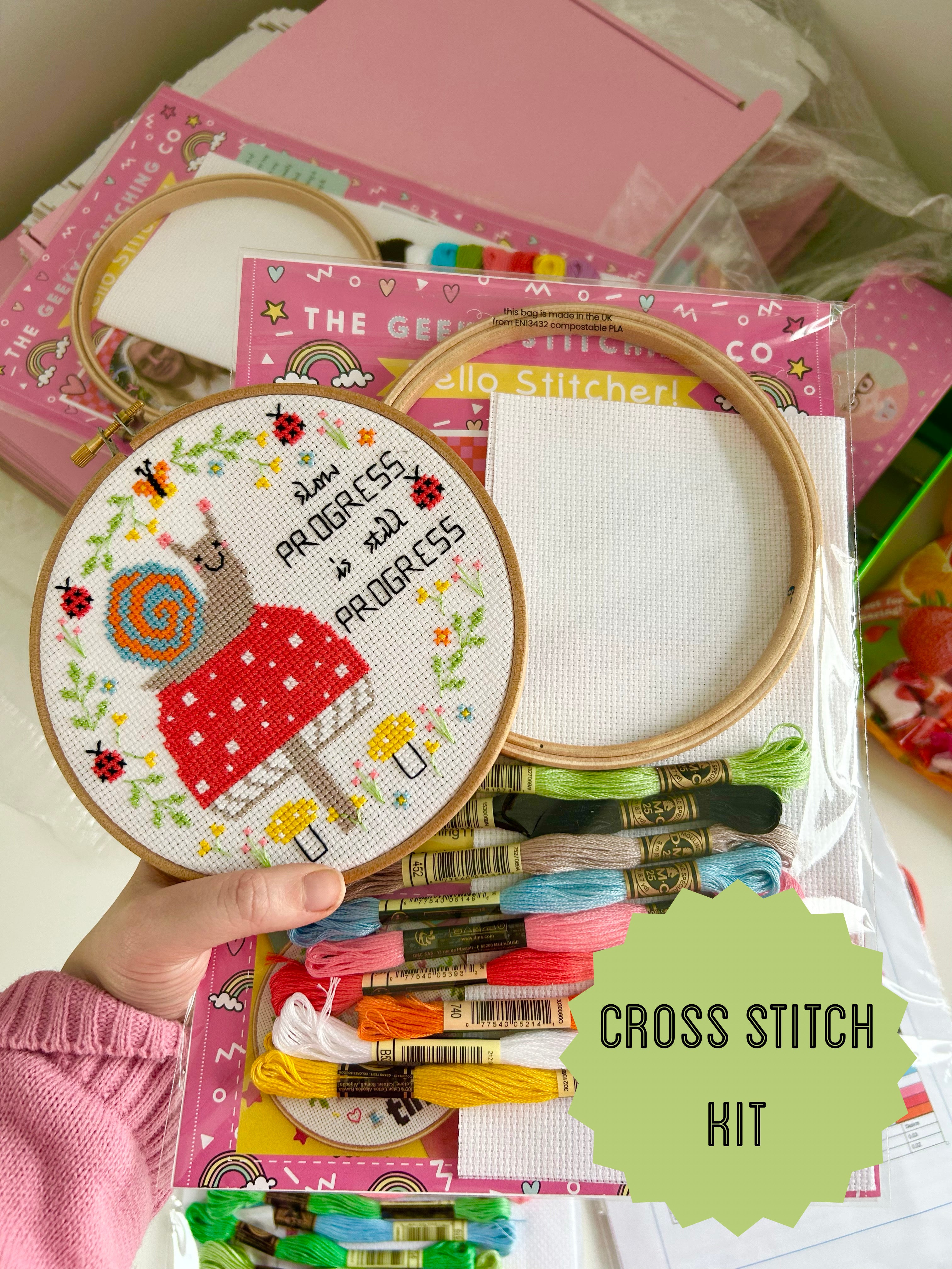 Slow progress is still progress - *Cross Stitch Kit* – The Geeky Stitching Co
